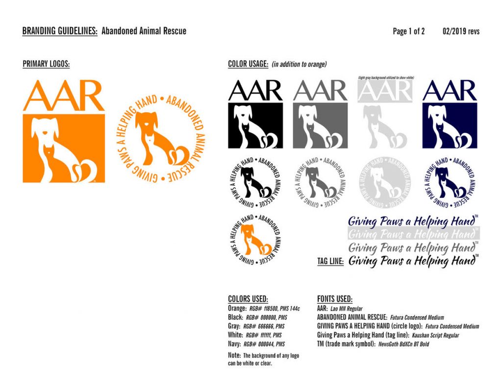 Official AAR Logos and Colors – Abandoned Animal Rescue